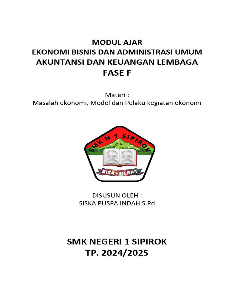 Modul Ajar Ekonomi Bisnis Dan Administrasi Umum1 | PDF
