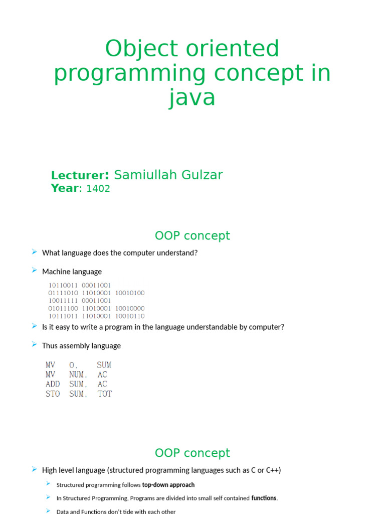 01 Object Oriented Programming Concept | PDF