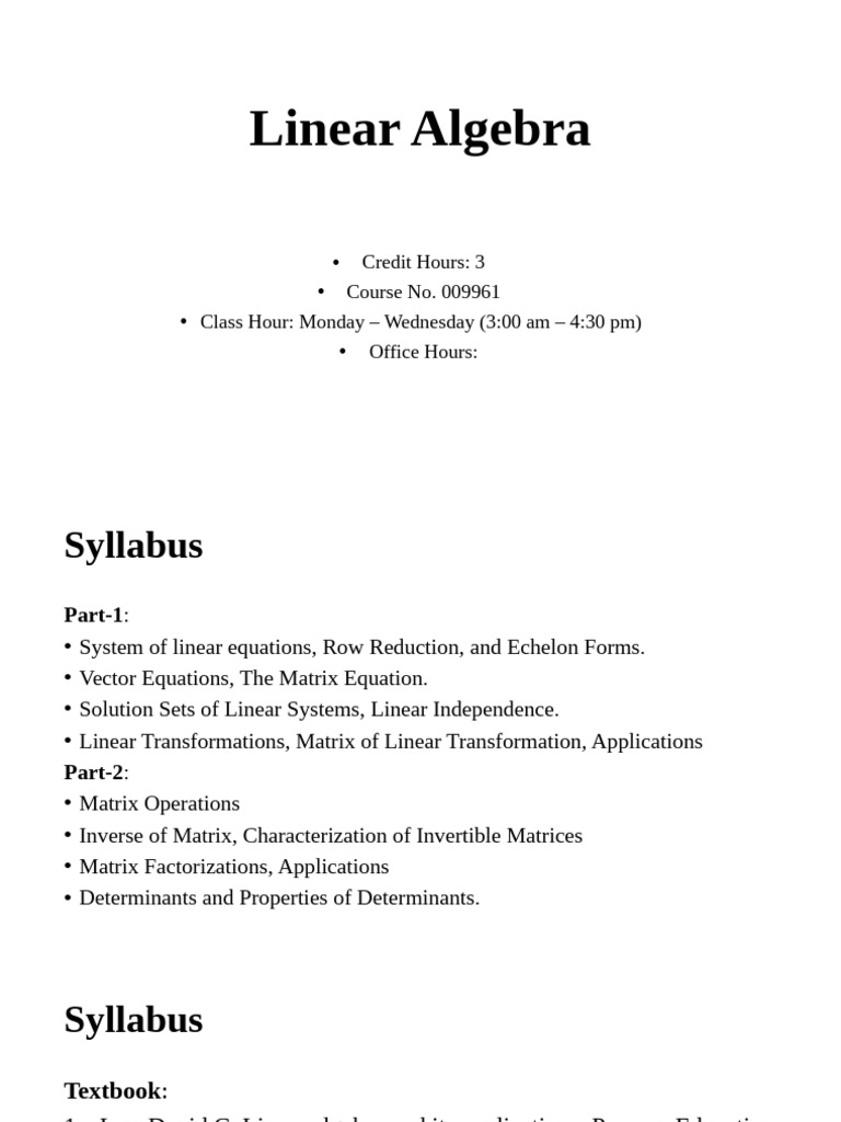 Lecture Linear Systems | PDF