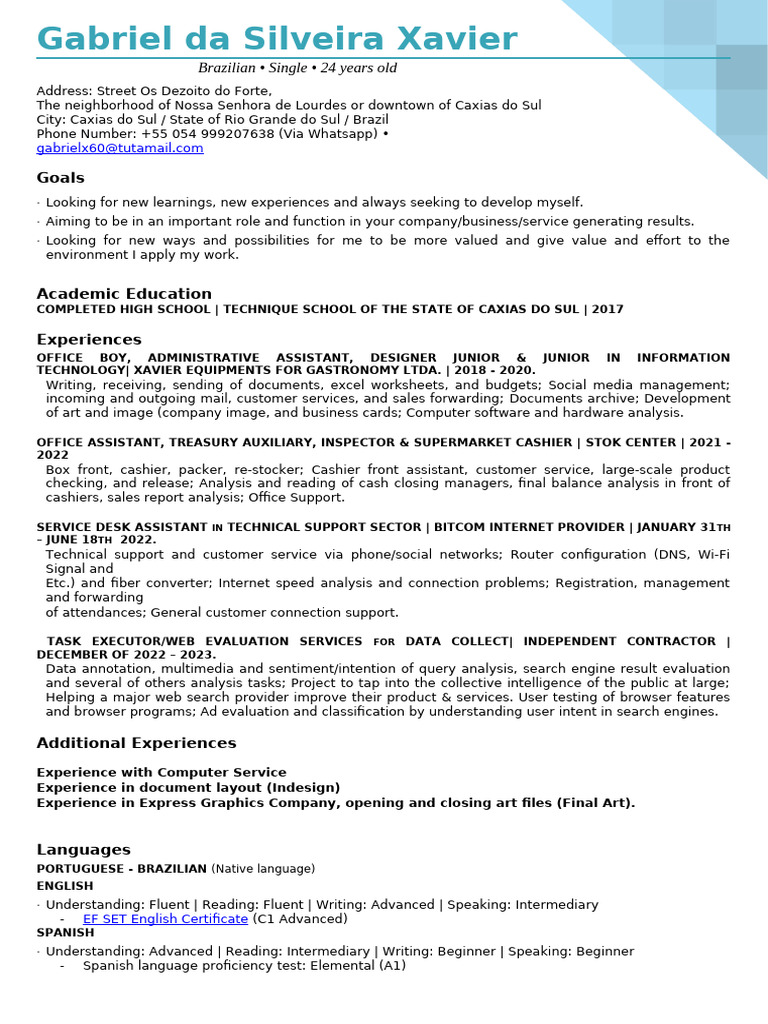 Gabriel Resume Extended | PDF