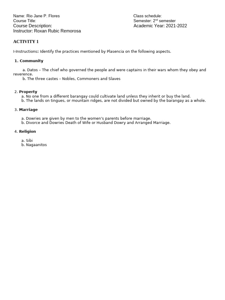 Activity 1-Module 2 (Flores, Rio Jane, P. BEED 1B) | PDF | Social Science | Religion & Spirituality