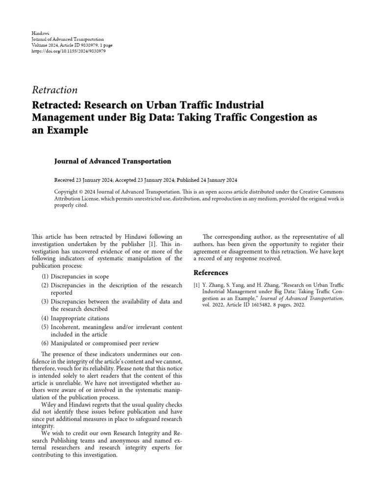 Retracted Research On Urban T | PDF