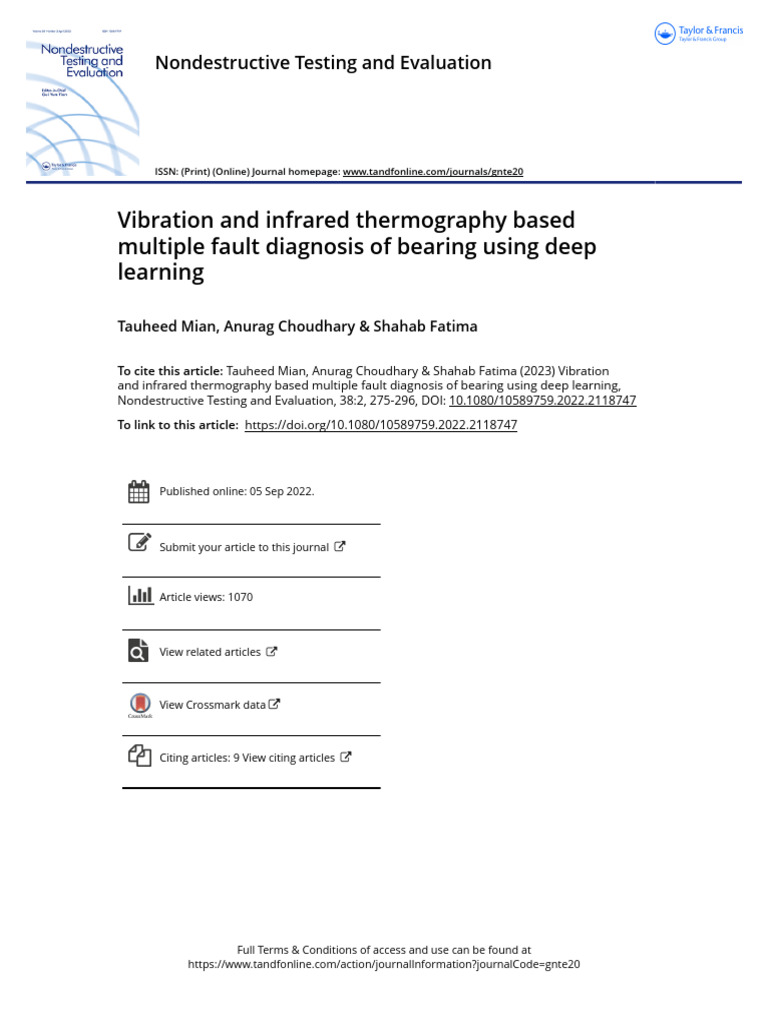 Vibration and Infrared Thermography Based Multiple Fault Diagnosis of ... Vibration and Infrared Thermography Based Multiple Fault Diagnosis of ...