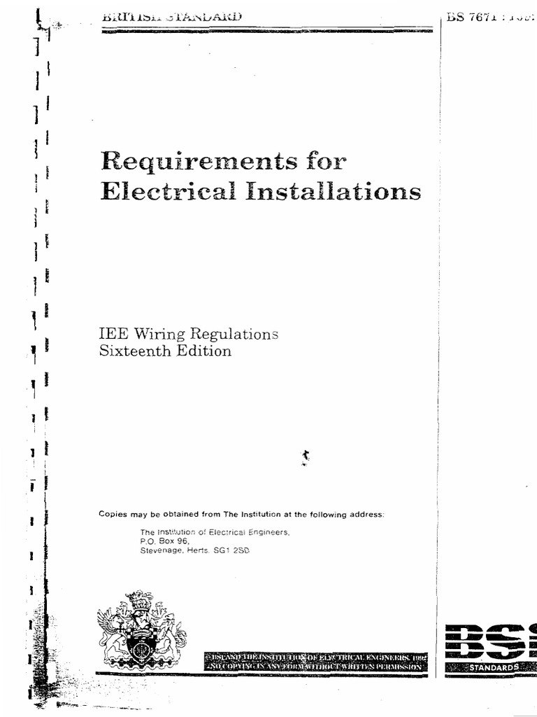 BS 7671 Requirements for Electrical Installations | PDF