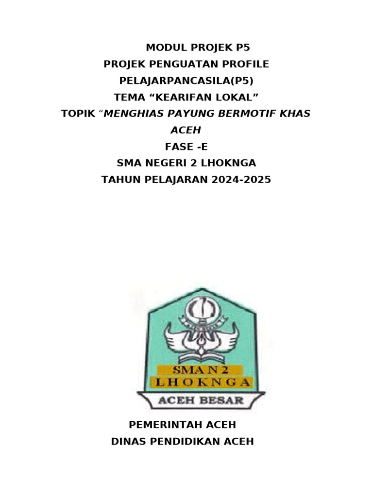 Contoh Proposal P5 Kelompok | PDF