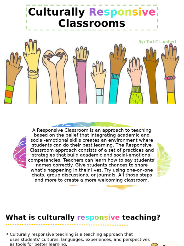 Culturally Responsive Classrooms Presentation | PDF