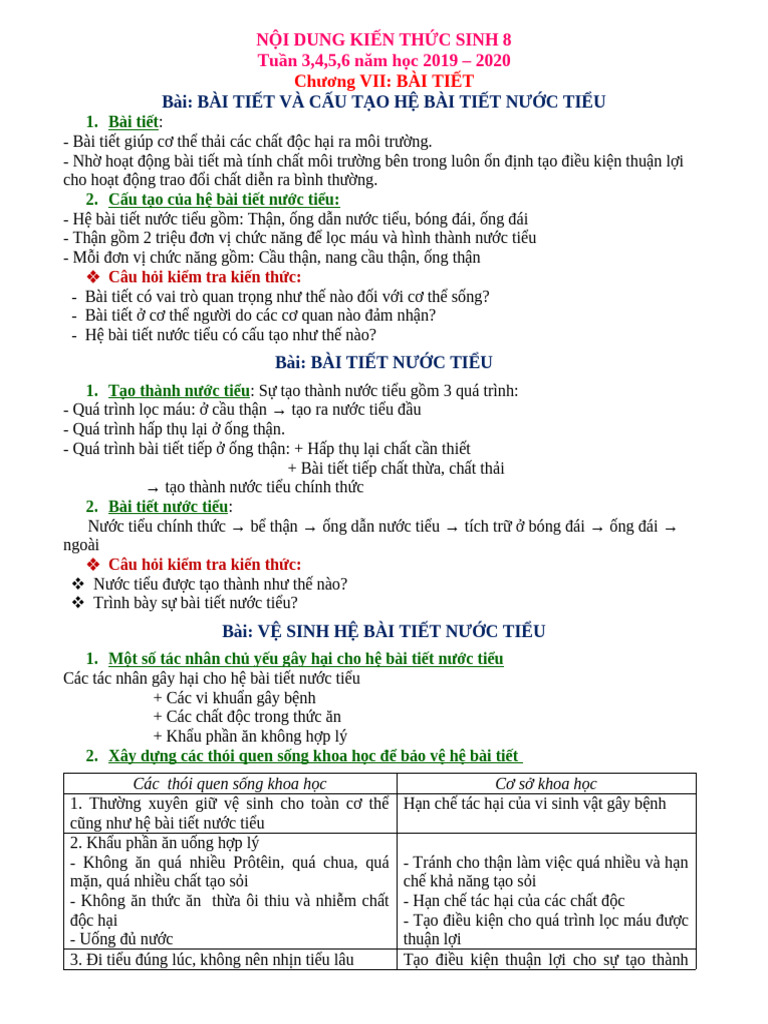 SINH 8 - TUAN 3.4,5,6 | PDF