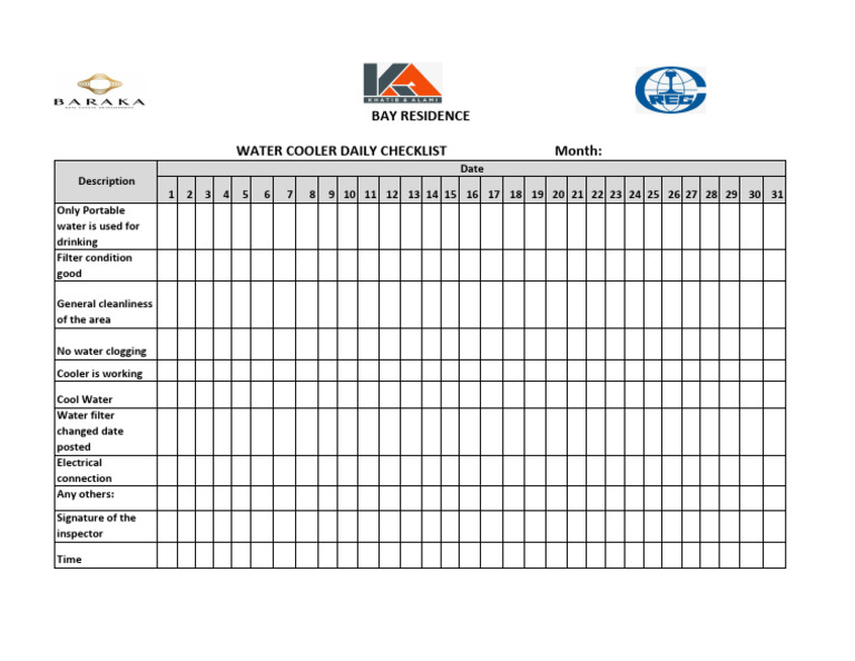 Drinking Water Station Checklist | PDF