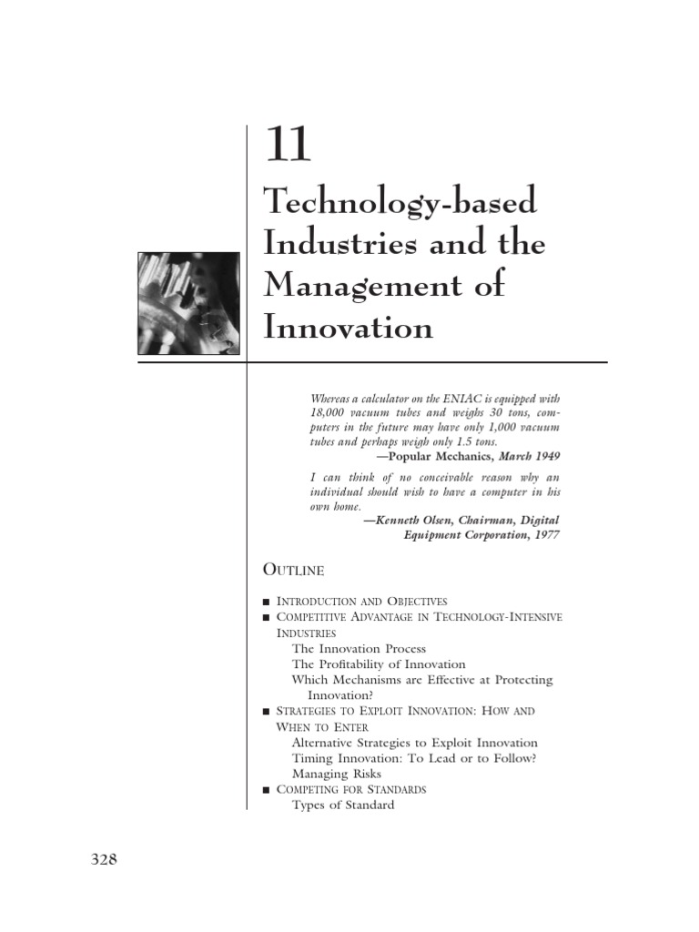Technology Based Industries and The Management of Innovation | PDF ...