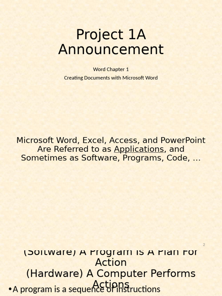 Word 1A 1 - Slides | PDF