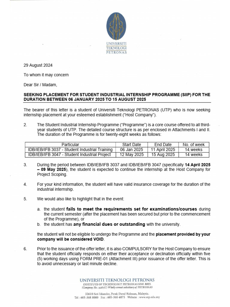 UTP SIIP Support Letter Jan 2025 NM | PDF