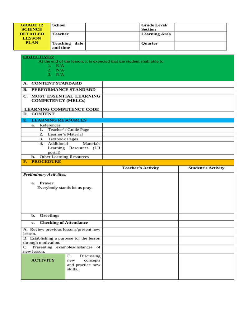 Lesson Plan File | PDF