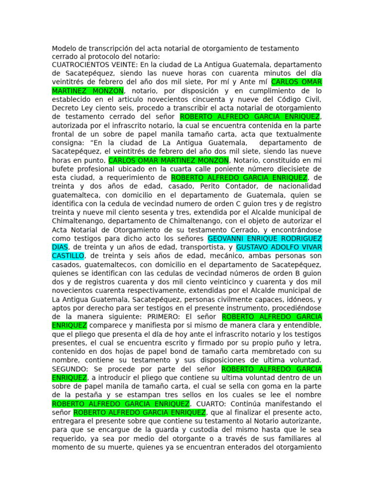 Testamento Cerrado | PDF