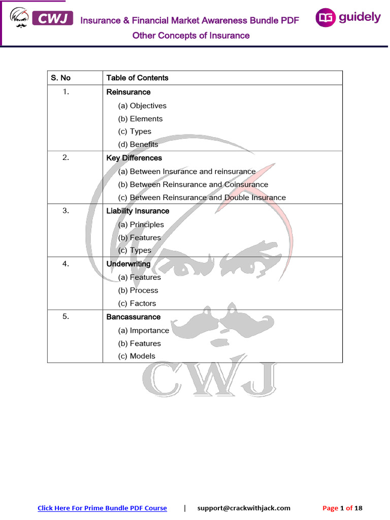 6.Other Concepts of Insurance | PDF