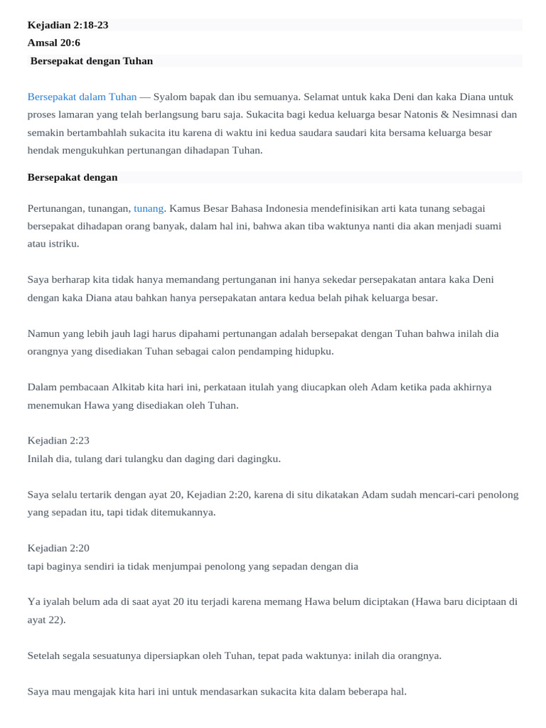 Khotbah Syukur Lamaran Atau Peminangan | PDF