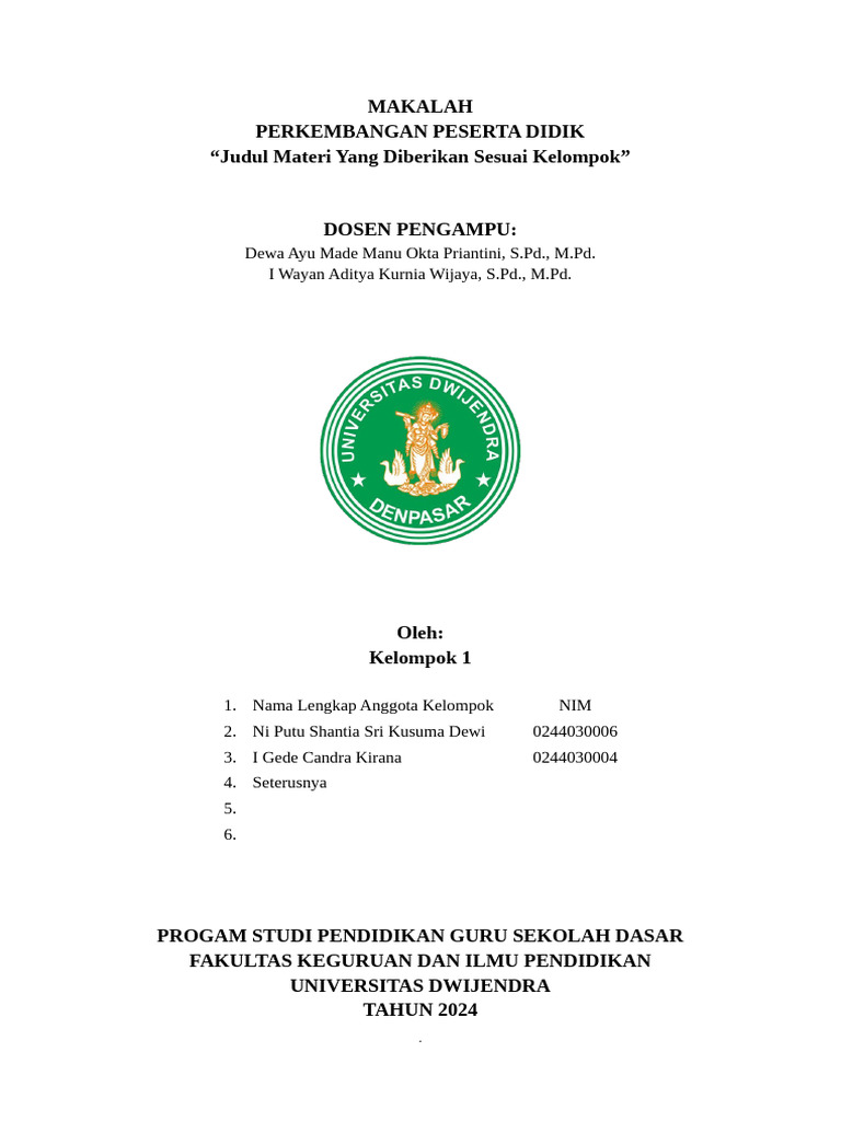 Contoh Penulisan Makalah | PDF