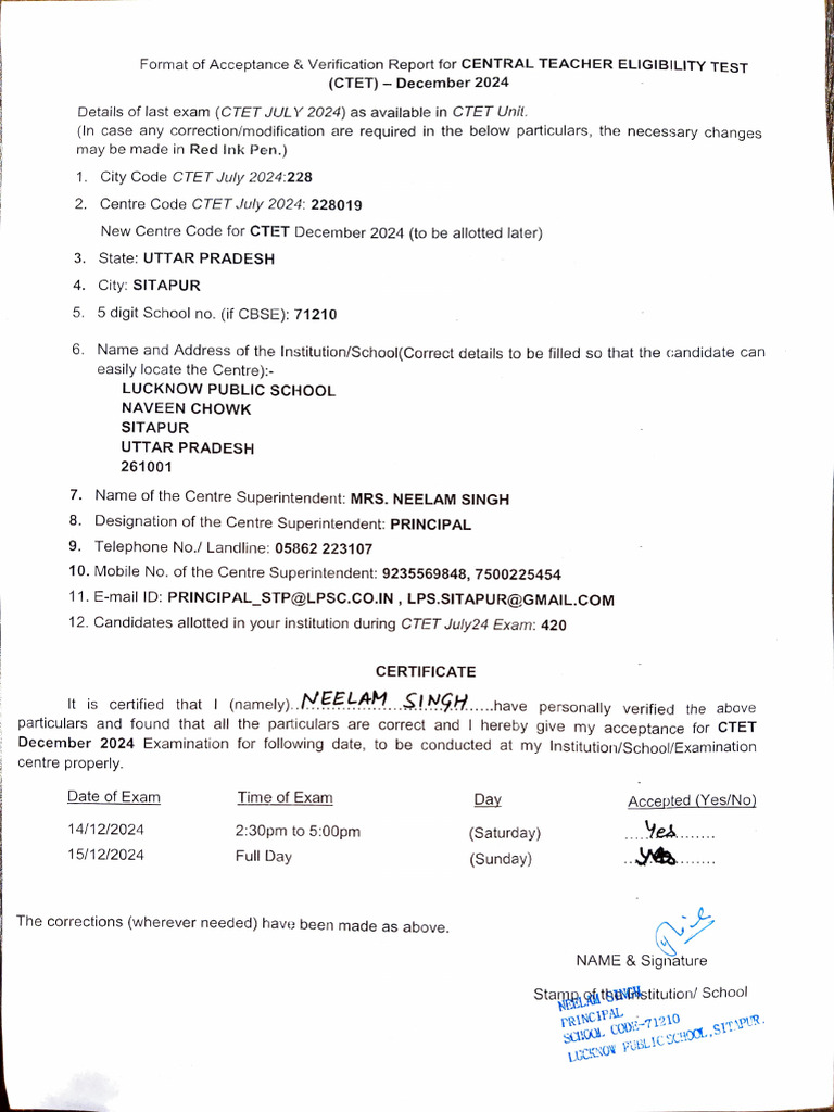 Ctet - Form 2024 | PDF