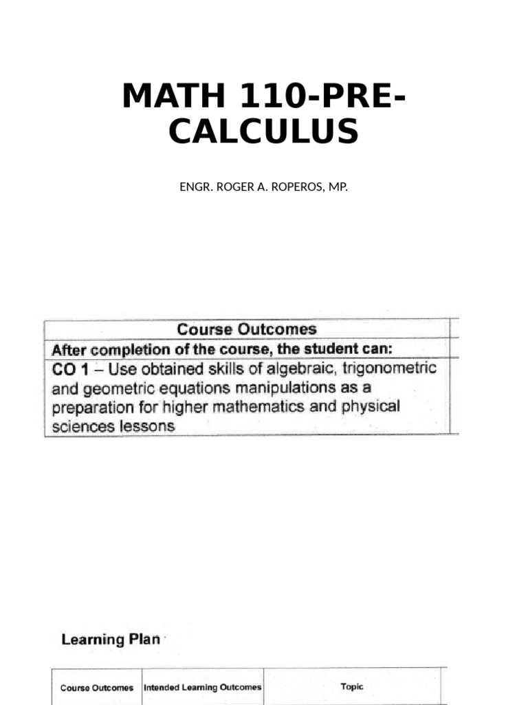 Pre Calculus | PDF