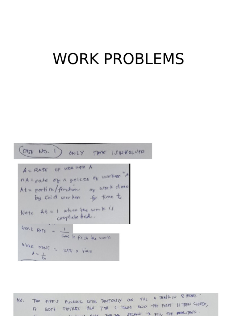 Work Problems | PDF