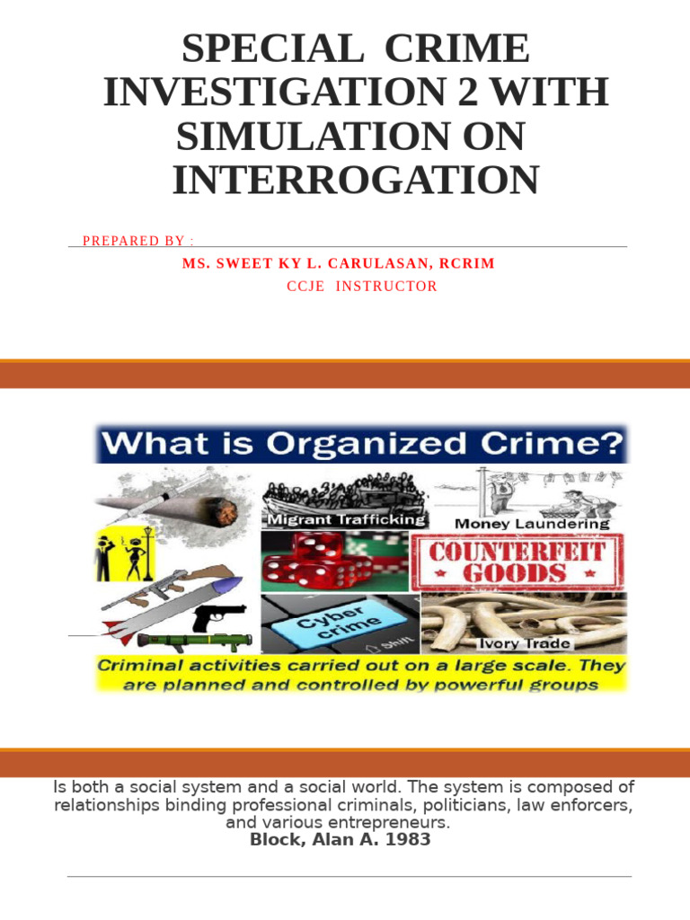 Special Crime Investigation 2 With Simulation On Interrogation | PDF