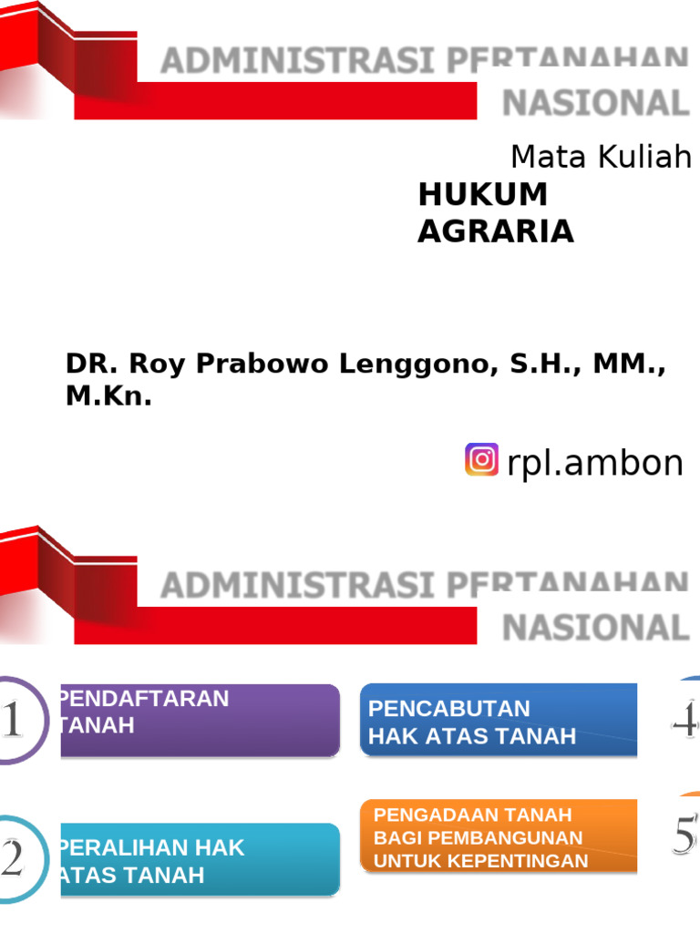 Administrasi Pertanahan Nasional | PDF