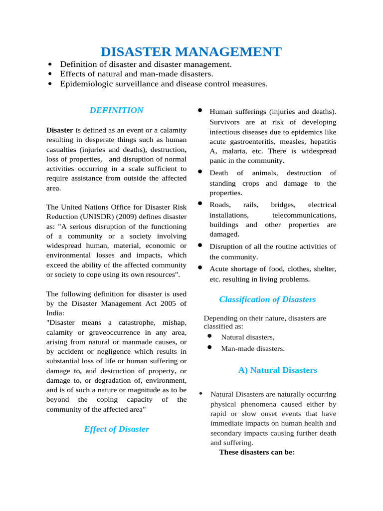 Disaster management | PDF