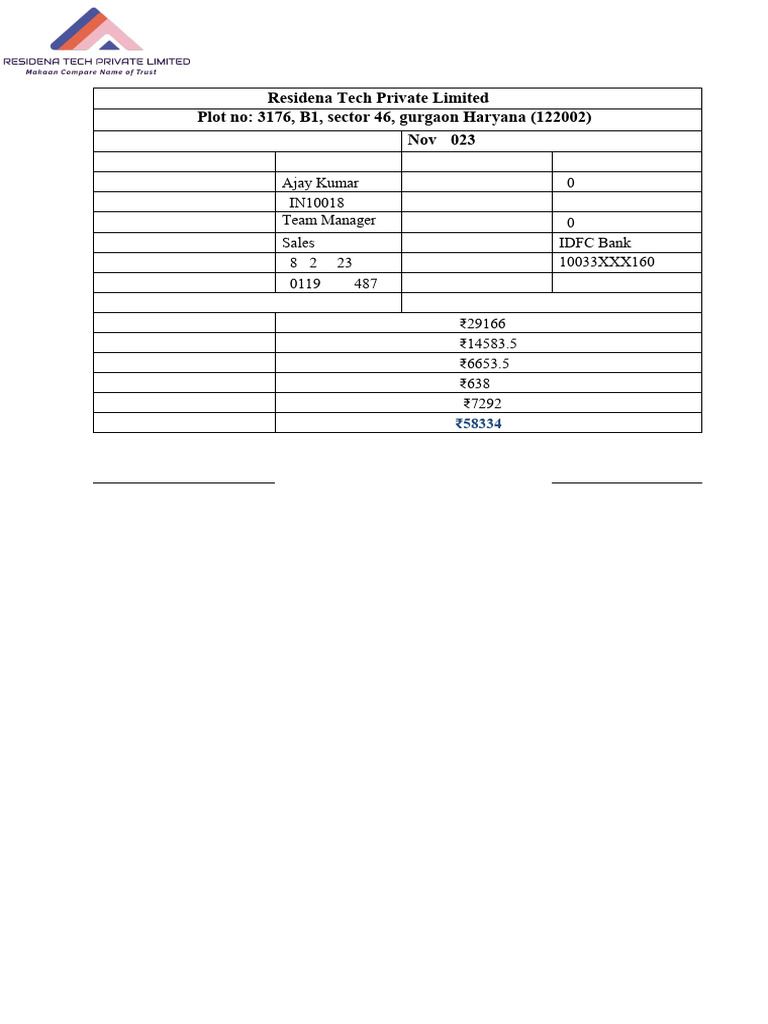 Pay Slip For Nov 2023-Ajay | PDF