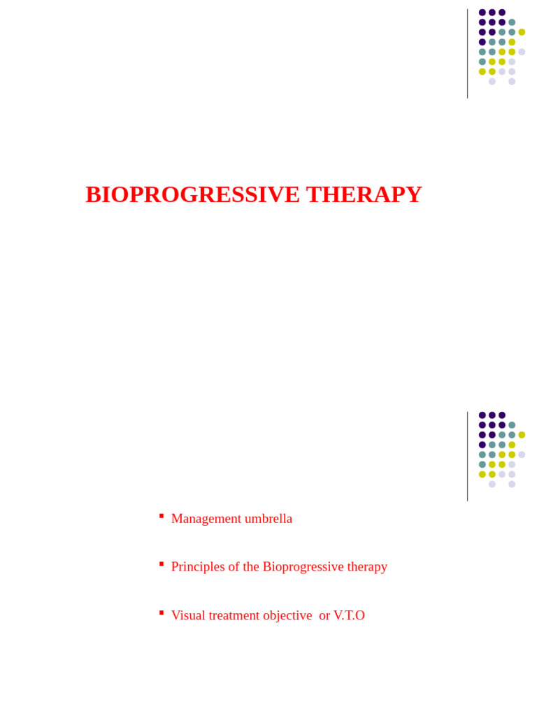 Bioprogressive Therapy 1 | PDF