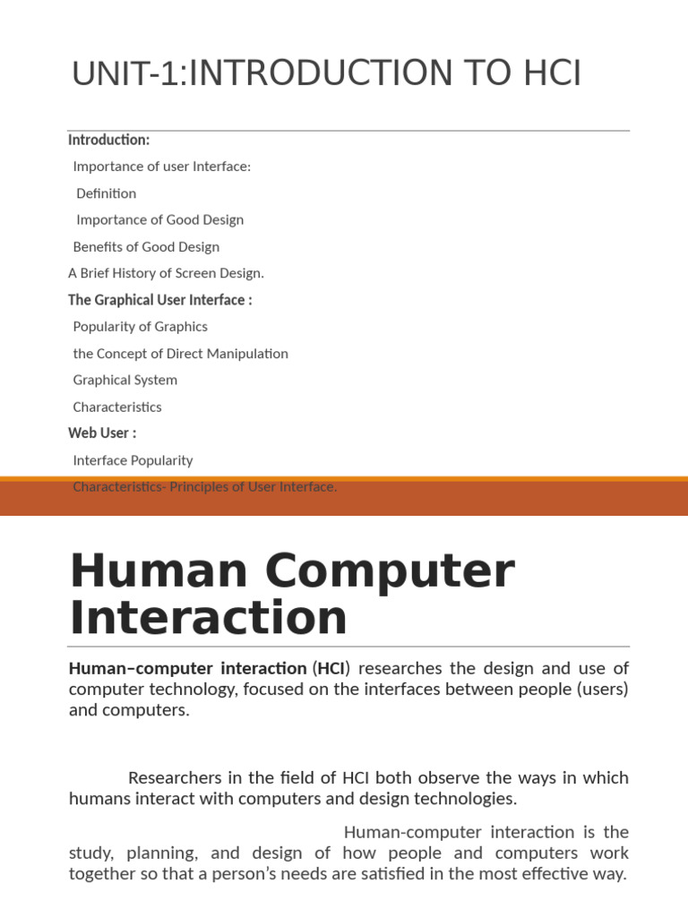 HCI Unit-1 | PDF