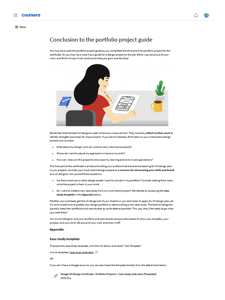 Conclusion To The Portfolio Project Guide - Coursera | PDF