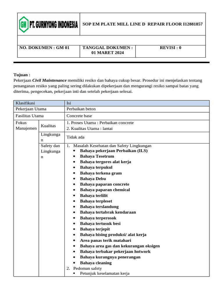 SOP PEKERJAAN JALAN | PDF