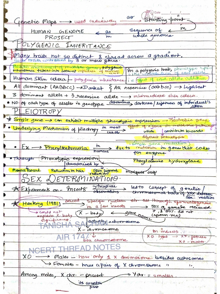 Principles of Inheritance Ncert Thread | PDF