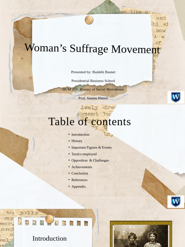 Woman's Suffrage Movement | PDF