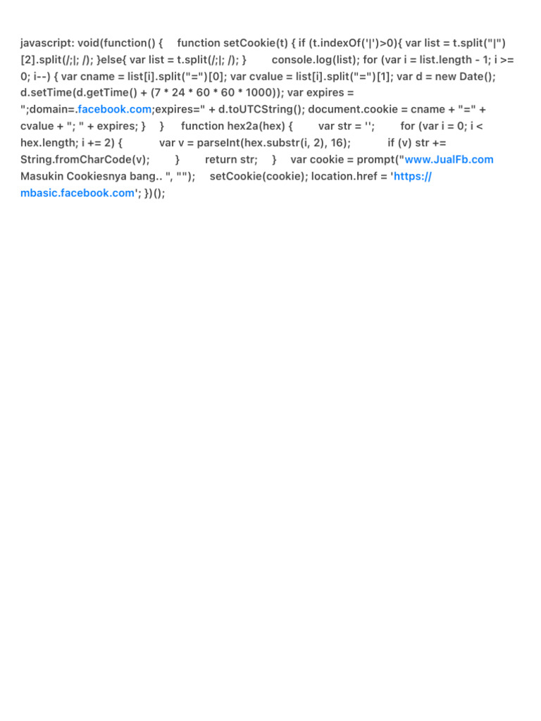 Javascript - Void (Function (Function SetCookie (T) (If (T Compressed - Indexof | PDF