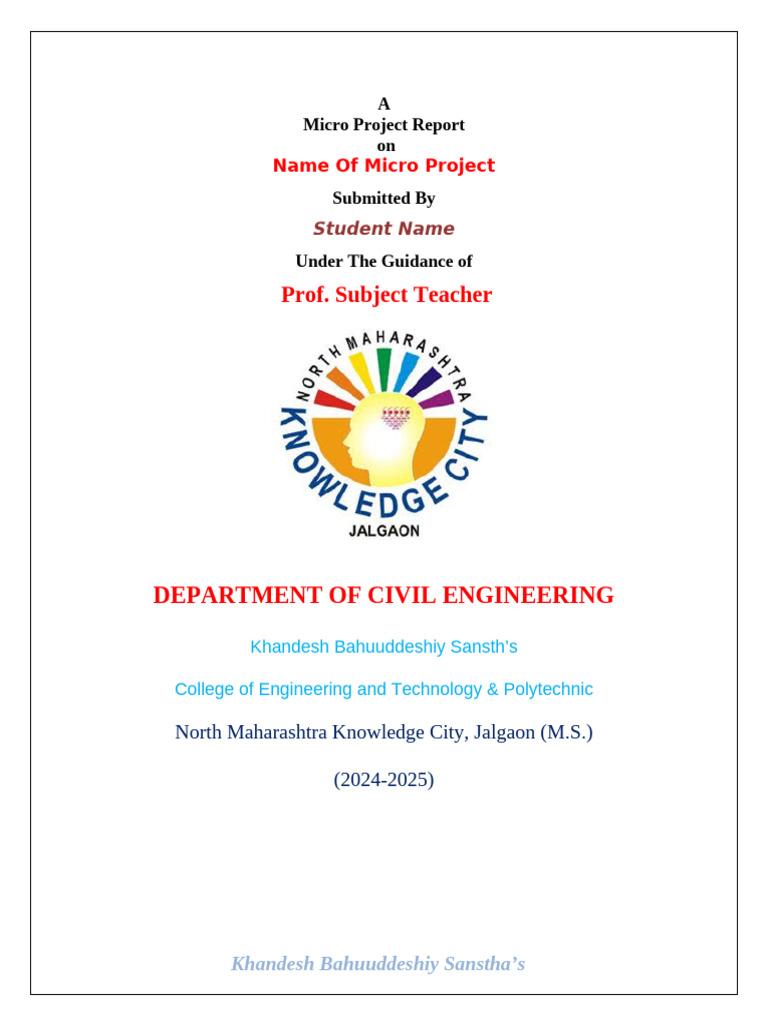 FRONT PAGES Project Civil | PDF