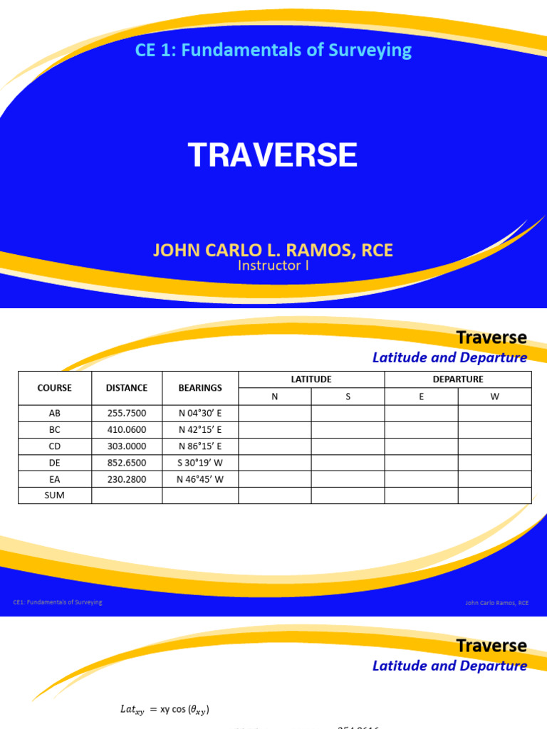 CE1 Traverse Computation | PDF