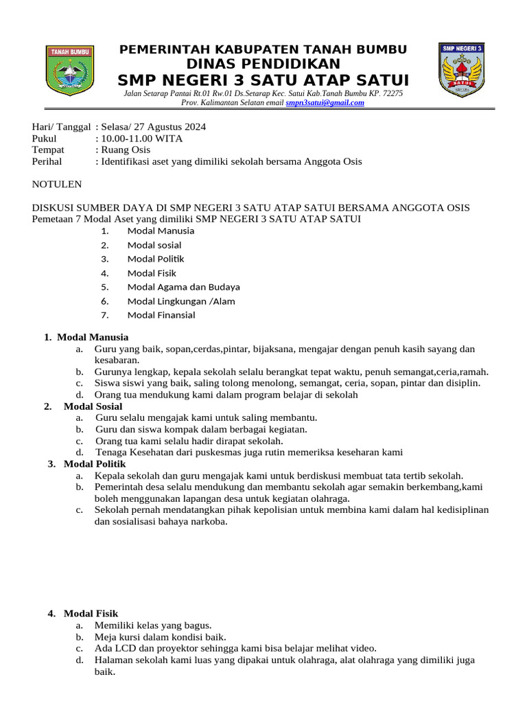 Notulen Aksi Nyata 3.2 Osis | PDF