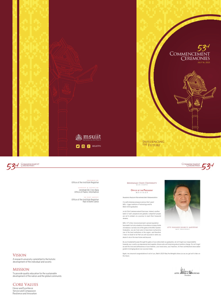 53rd Commencement Souvenir Program | PDF