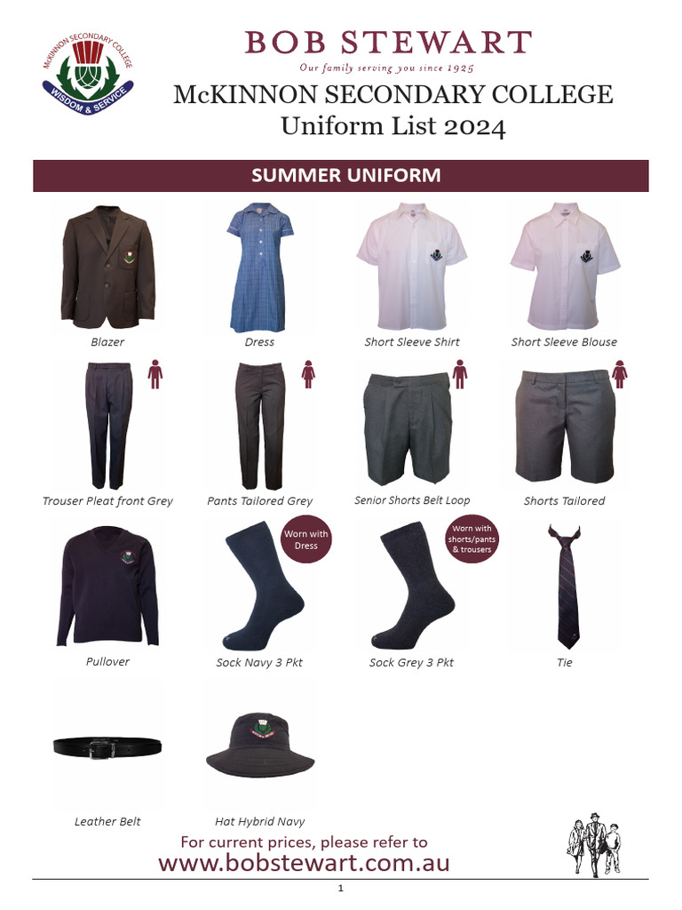 McKinnon Secondary Uniform List 2024 | PDF