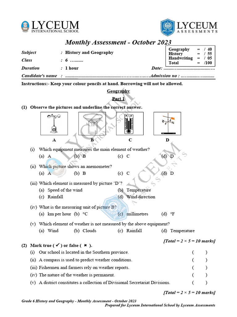 Grade 6 History & Geography | PDF