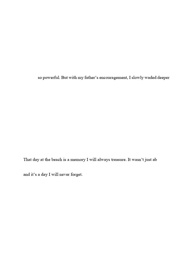 Unforgettable Memory A Day at the Beach | PDF