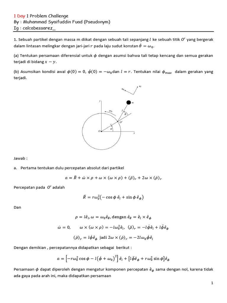 (Solusi) 1 Day 1 Problem Challanges Mechanics | PDF