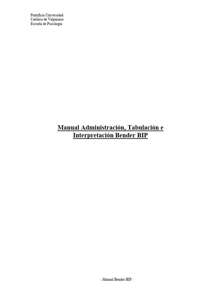Manual Bender Bip | PDF