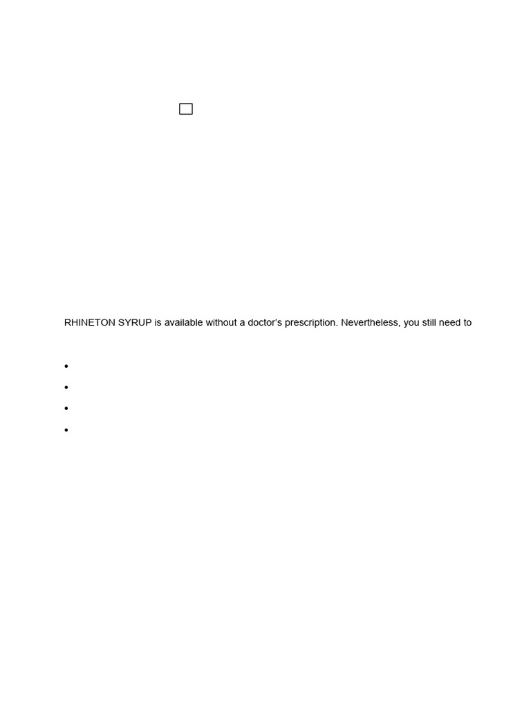 RHINETON SYRUP Patient Information Leaflet PIL | PDF