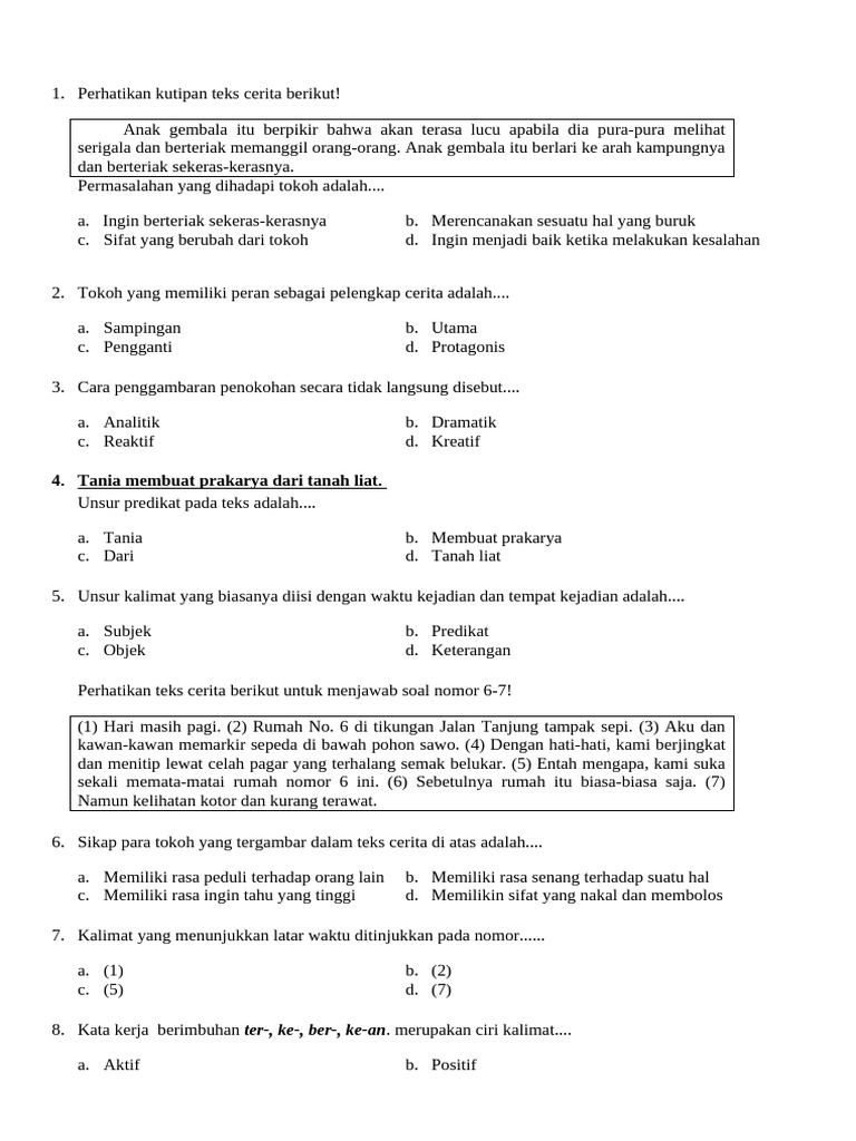 Sumatif Bindo 4 2024 | PDF