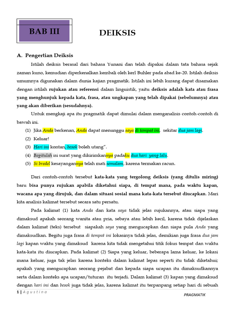 MG 4 - MATERI DEIKSIS - Pragmatik | PDF