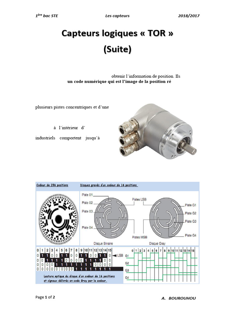 Capteurs NUM Prof 3 | PDF