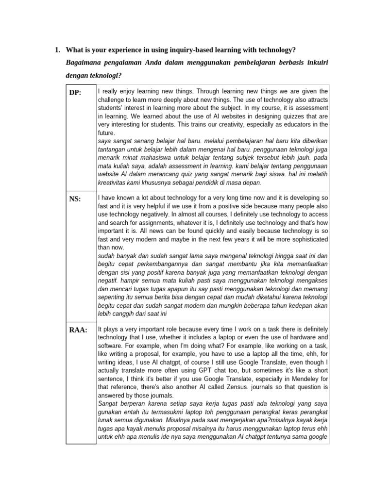 Hasil interview findings | PDF