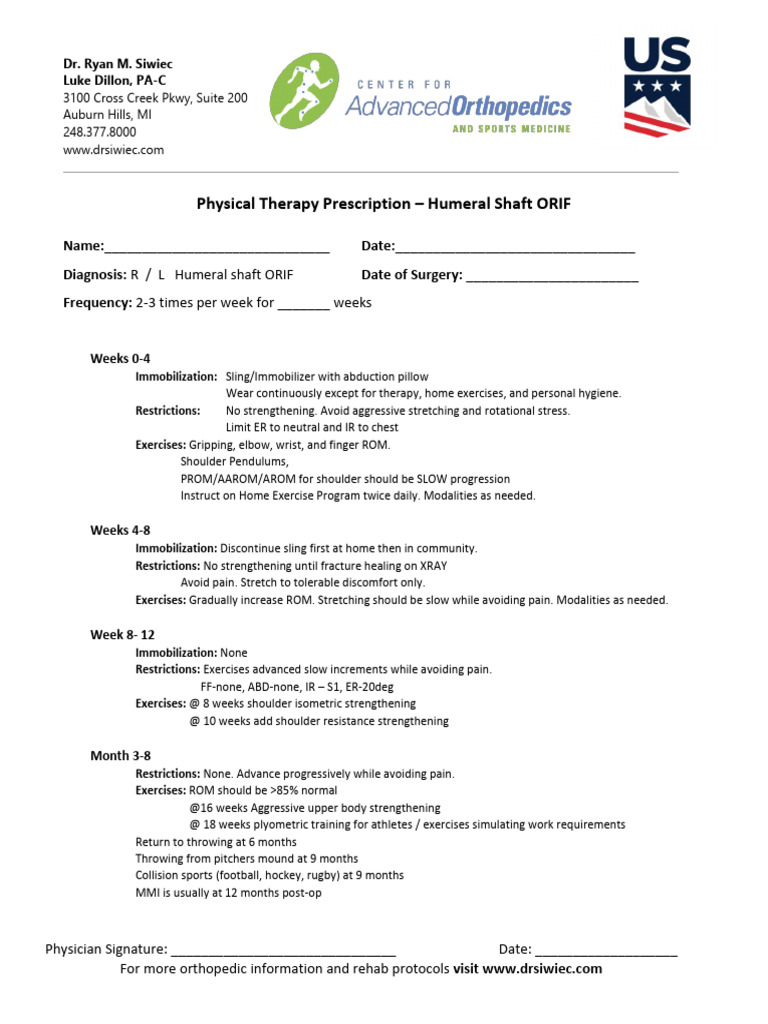 Humeral Shaft Orif | PDF