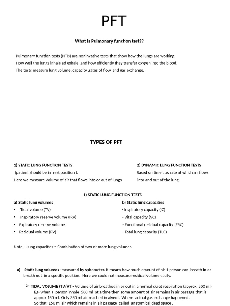 Pulmonary Function Test | PDF